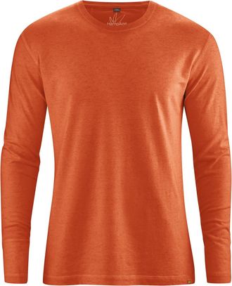 Hempage Hempage Herren vegan Langarmshirt Basic Fox Orange