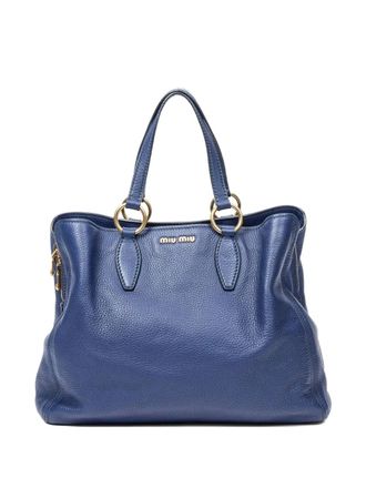 Miu Miu pochette zipp&eacute;e en cuir - Bleu