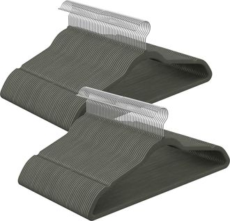 Songmics Kleiderbügel Samt, 100er Set, Bügel, Jackenbügel, 41,5 cm breit, Anzugbügel, dünn, gut belastbar, um 360° drehbarer Haken, für Mäntel, Hemden und Anzü