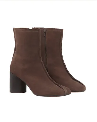 Maison Margiela Womens Ankle Boots Anatomic Suede Dark Brown