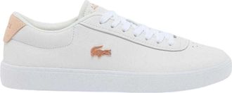 Lacoste Baseshot Evo Sneaker f&uuml;r Damen, Wildleder (Wei&szlig;/Pink)