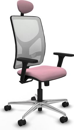 Piqueras y Crespo Schreibtischstuhl in Rosa, mit 3D-Armlehnen, h&ouml;henverstellbarer Lendenwirbelst&uuml;tze und festem Kopfteil, ausgestattet mit Sincro 3 Positionen und Schne