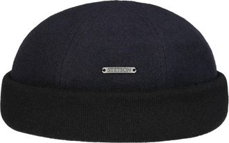 Stetson Sparr Dockercap Winterm&uuml;tze Herren Dockerm&uuml;tze mit Fleecefutter Wollm&uuml;tze mit Kaschmir Herbst Winter dunkelblau XXL (62-63 cm)