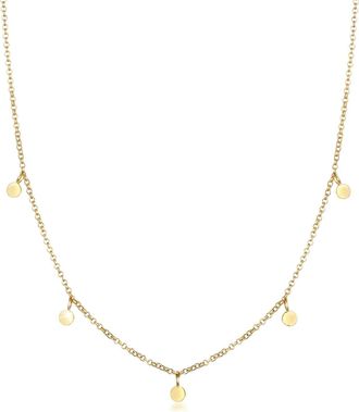 Elli Halsketten - Halskette Erbskette Geo Kreis Basic Coin 375 Gelbg - Gr. unisize - in Gold - für Damen