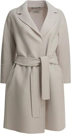 Max Mara Femme, Manteaux, Blanc, Taille: 38 FR Arona Belted Coat