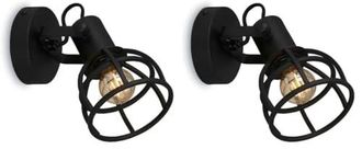 Briloner Leuchten Wandspot retro mit Gitterschirm, 1-flammige Wandleuchte vintage, E14 Fassung max. 25 Watt, verstellbarer Lampenschirm, rustikale Wandlampe au