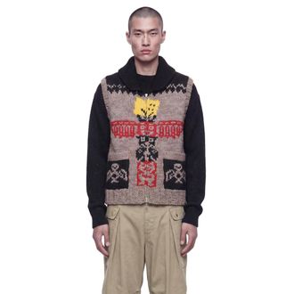 KAPITAL Hand Knit Peckish Totem Pole Vest