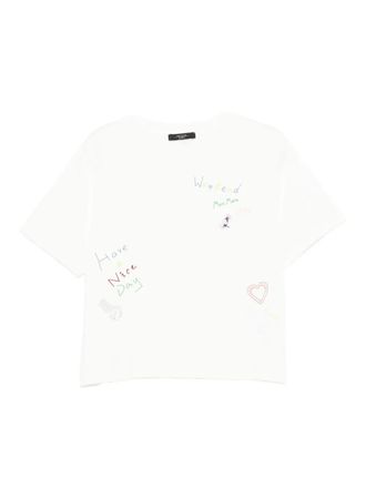 Max Mara t-shirt brodé - Blanc