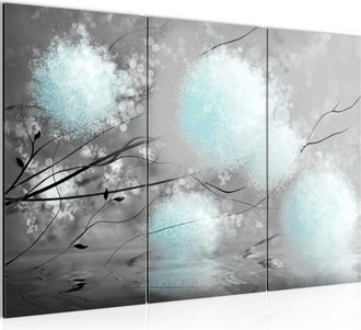 Runa Art Wandbilder Pusteblumen Bild XXL Wohnzimmer Schlafzimmer Grau Türkis Abstrakt 120 x 80 cm 3 Teilig 044231c