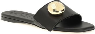 Loewe Womens Sandals Pebble Black Calf Leather