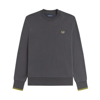 Fred Perry Homme, Sweatshirts et sweats &agrave; capuche, Gris, Taille: L SweaT-shirt Ras du Cou