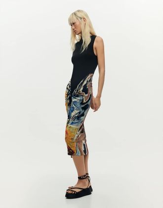 Desigual Robe sans manches imprim&eacute;e - Noir