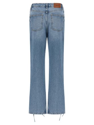 Rotate Twisted Lacing Side-Open Jeans - Blue