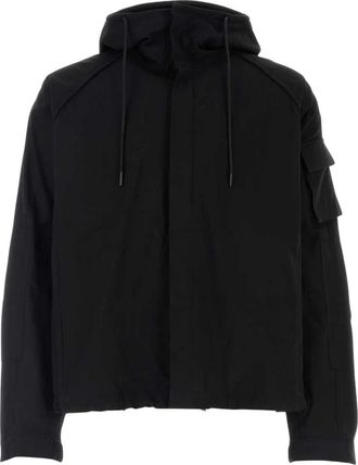 Juun.J Hemdjacke mit Kordelzugkapuze - - Sport - Herren - Schwarzk - M
