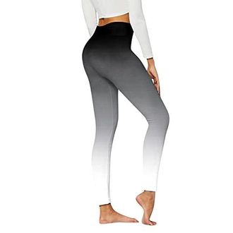 Generic Legging d&eacute;contract&eacute; et confortable pour femme avec imprim&eacute; d&eacute;grad&eacute;, Noir, XXL
