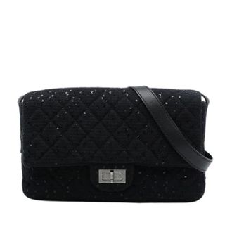 Chanel Sac bandouli&egrave;re matelass&eacute; en tweed Pre-owned - Femme - Pre-owned - Noir - Taille: ONE Size