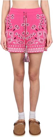 Alanui Femme, Shorts, Rose, Taille: 38 FR Shorts Bandana en Piqu&eacute; de Coton