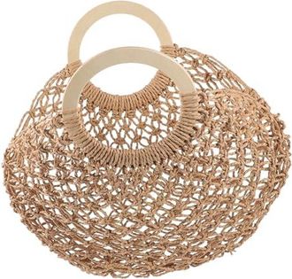 Yarnow Sac Paille Plage Femme Tress&eacute; Main Bois L&eacute;ger &Eacute;l&eacute;gant Format pour Vacances et Sorties Courantes