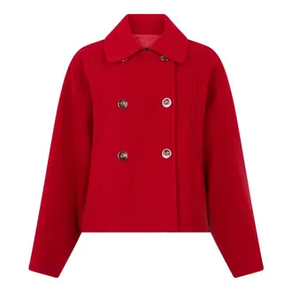 Pinko Pinko, Femme, Vestes, Rouge, Taille: 38 FR Manteau crois&eacute;