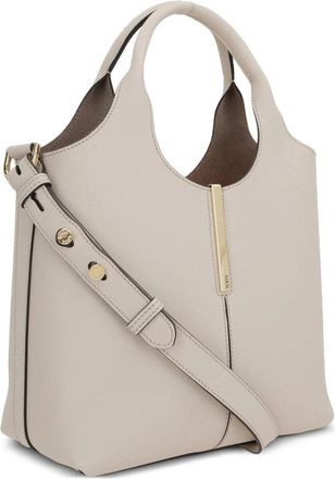Tod's Rolled-Handle Calfskin Tote Bag - Beige