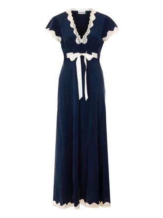 Rixo Marlice lace V-neck midi dress - Bleu