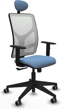 Piqueras y Crespo B&uuml;rostuhl mit weichen R&auml;dern, 1D-Armlehnen, h&ouml;henverstellbare Lendenwirbelst&uuml;tze und festes Kopfteil, ausgestattet mit 3 Positionen und Schneideschaum