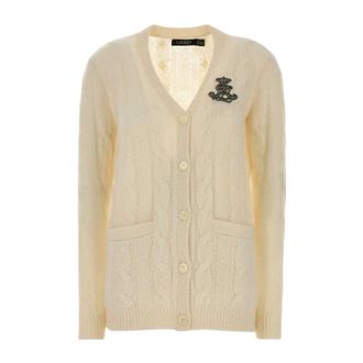 Ralph Lauren Cardigan en maille ivoire - Femme - Pulls - Beige - Taille: 36 FR