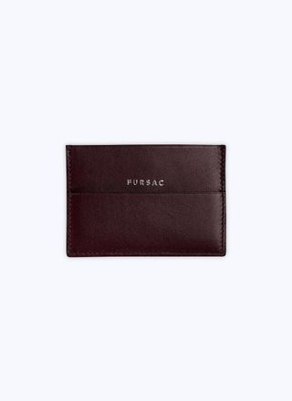 Fursac Porte-cartes en cuir lisse bordeaux - Taille Unique - Homme