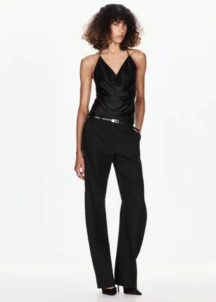 Mango Haut d&eacute;tail paillettes noir - Femme - S - MANGO