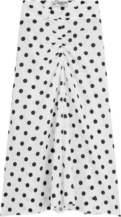 Fiorucci Femme, Jupes, Blanc, Taille: 42 FR Polka Dot Gathered Midi Skirt