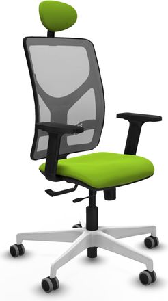 Piqueras y Crespo B&uuml;rostuhl mit hoher R&uuml;ckenlehne, mit 2D-Armlehnen, h&ouml;henverstellbarer Lendenwirbelst&uuml;tze und festem Kopfteil, ausgestattet mit Syncro/Traslack und Sch