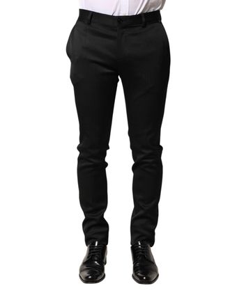 Dolce & Gabbana Mens Viscose Dress Trousers Black Elastane