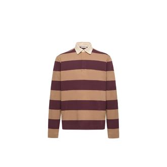 Moncler Moncler Striped Cotton Long Sleeve Polo Shirt, Men, Multicolour, Size: Xxl