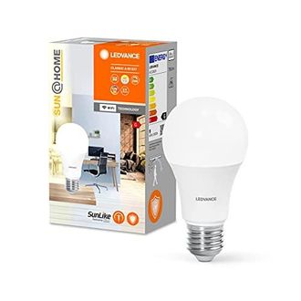 Ledvance SUN@HOME Lampe LED E27 de 9W remplace 40 W, 750 Lm, de la lumi&egrave;re du soleil &agrave; la chemin&eacute;e (2200-5000K), CRI95, Lampe Smart WIFI contr&ocirc;lable via Alexa,