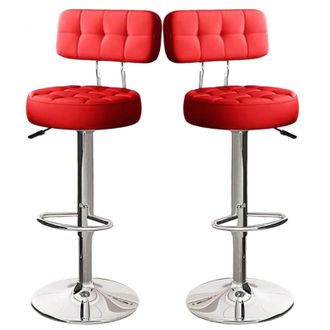 Generic Drehbare, H&ouml;henverstellbare Barhocker, 2Er-Set, Dick Gepolsterte R&uuml;ckenlehne mit Fu&szlig;st&uuml;tze, Barhocker Aus Pu-Leder f&uuml;r K&uuml;che, Esszimmer, Wohnzimmer