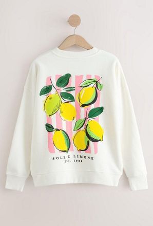 Next Sweater Rundhals-Sweatshirt mit Zitronen-Grafik (1-tlg)