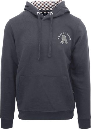 Aquascutum Kapuzenpullover f&uuml;r Herren, K&auml;ngurutasche, Lang&auml;rmlig (Schwarzgrau)