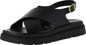 Tamaris Damen Sandalette mit Keilabsatz, schwarz, 41 EU