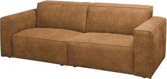 Studio Copenhagen home24 3-Sitzer Sofa Braun/Cognac Echtleder Kena 240 x 75 x 96cm Industrial