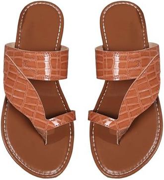 Generic Chaussures pour femme 38 Sandales de plage creuses d&eacute;contract&eacute;es Chaussures plates Chaussures dext&eacute;rieur pour femme, marron, 42 EU