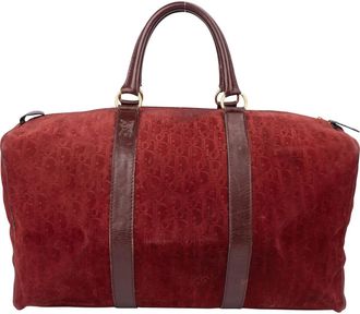 Dior Crossbody Bags - Christian Dior Suede Trotter Monogram Boston 45 We - Gr. unisize - in Braun - f&uuml;r Damen