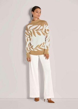 Madeleine Strickpullover Moderner Winterpullover mit floralem Strickmuster Strickpullover mit Stehkragen und Langarm