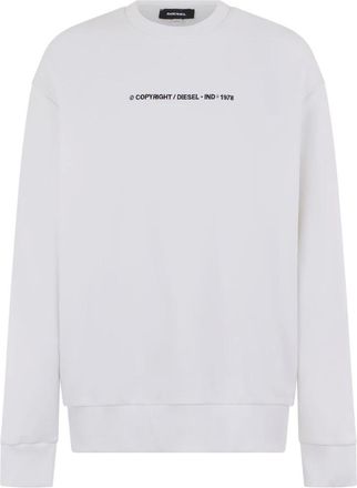 Diesel Homme, Sweatshirts et sweats &agrave; capuche, Blanc, Taille: 2XL Sweat &agrave; capuche en coton avec broderie