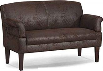 Cavadore 3-Sitzer K&uuml;chensofa Malm, Sitzbank f&uuml;r K&uuml;che oder Esszimmer in Lederoptik, Inkl. Armteilverstellung, Federkern und moderner Kontrastnaht, 182 x 97 x 7