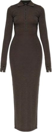 Jacquemus Femme, Robes, Brun, Taille: 34 FR Robe Col Roul&eacute; en Laine Polo