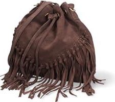 Gave Lux Sac seau pour femme en cuir v&eacute;ritable fabriqu&eacute; en Italie 25 x 22 x 13 cm GLX228104723FBG, marron fonc&eacute;, Taille unique