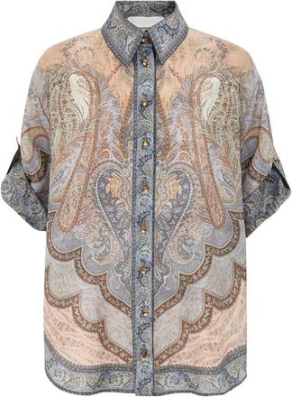Zimmermann Femme, Blouses et Chemises, Multicolore, Taille: 38 FR Wanderlust Short Sleeve Shirt