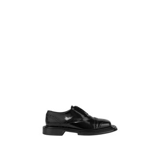 Moschino unisex, Chaussures, Noir, Taille: 43 EU Chaussures Derby en Cuir de Veau Bross&eacute;