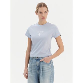 Guess T-Shirt V4YI21 KCDH1 Himmelblau Regular Fit