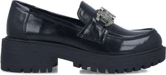 Menbur Femme, Chaussures, Noir, Taille: 37 EU Mocassino in pelle fibbia strass sulla monta